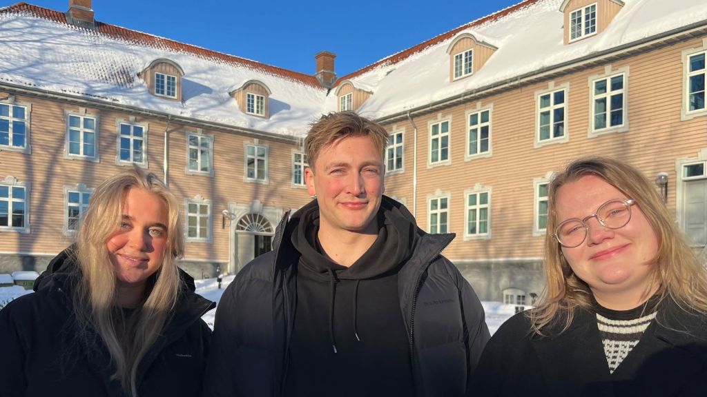 Hanna, Eirik og Marlene trives som studentansatte hos oss